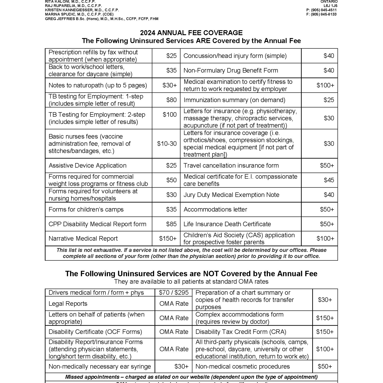 Annual Block Fee Program | Lakeshore Medical Group